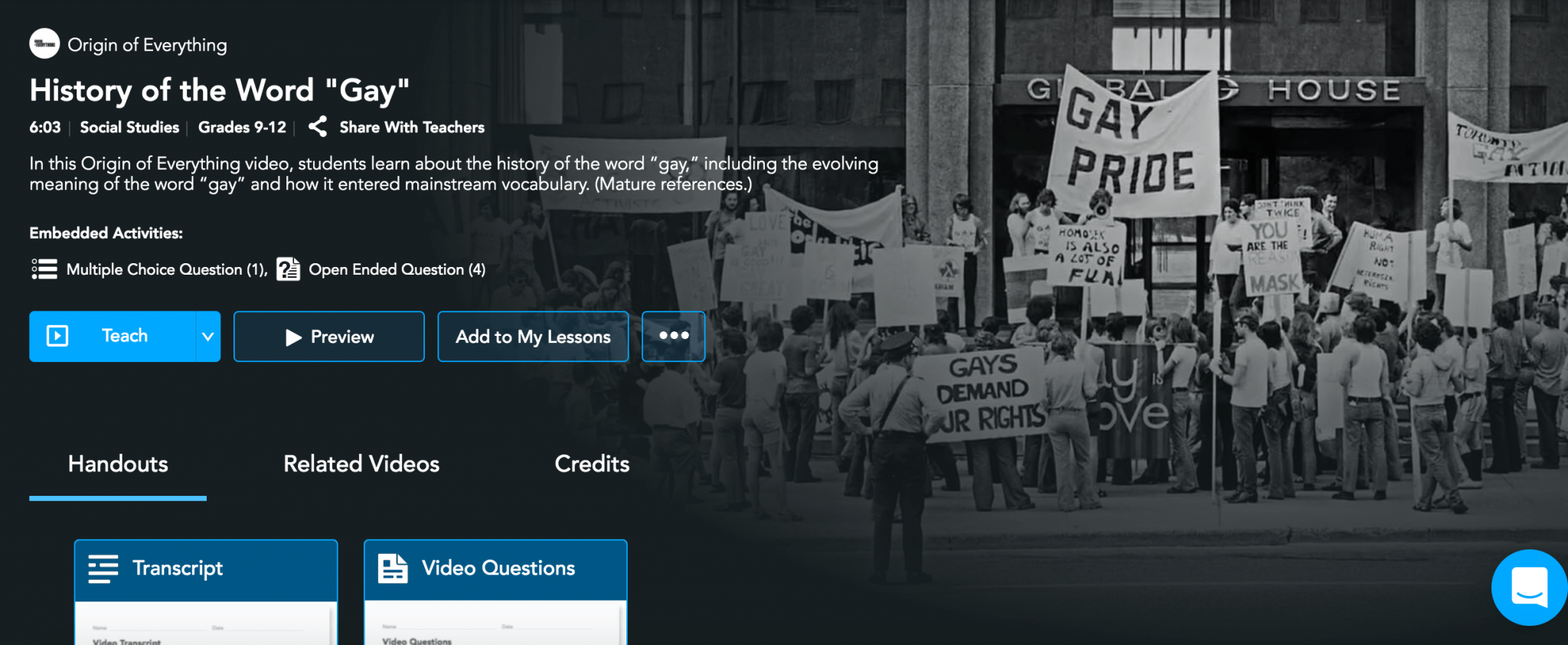 Teacher resources for LGBTQ+ and Pride history lessons